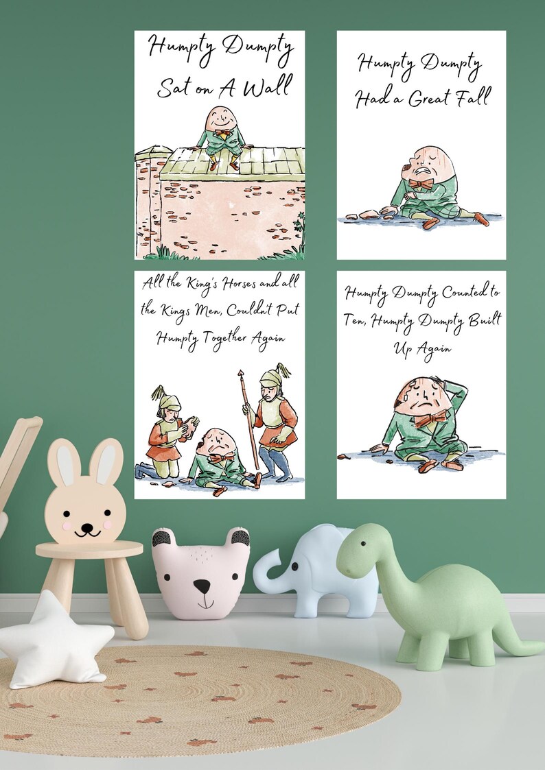 Humpty Dumpty Printable, Humpty Dumpty Nursery Printable Art, Nursery ...