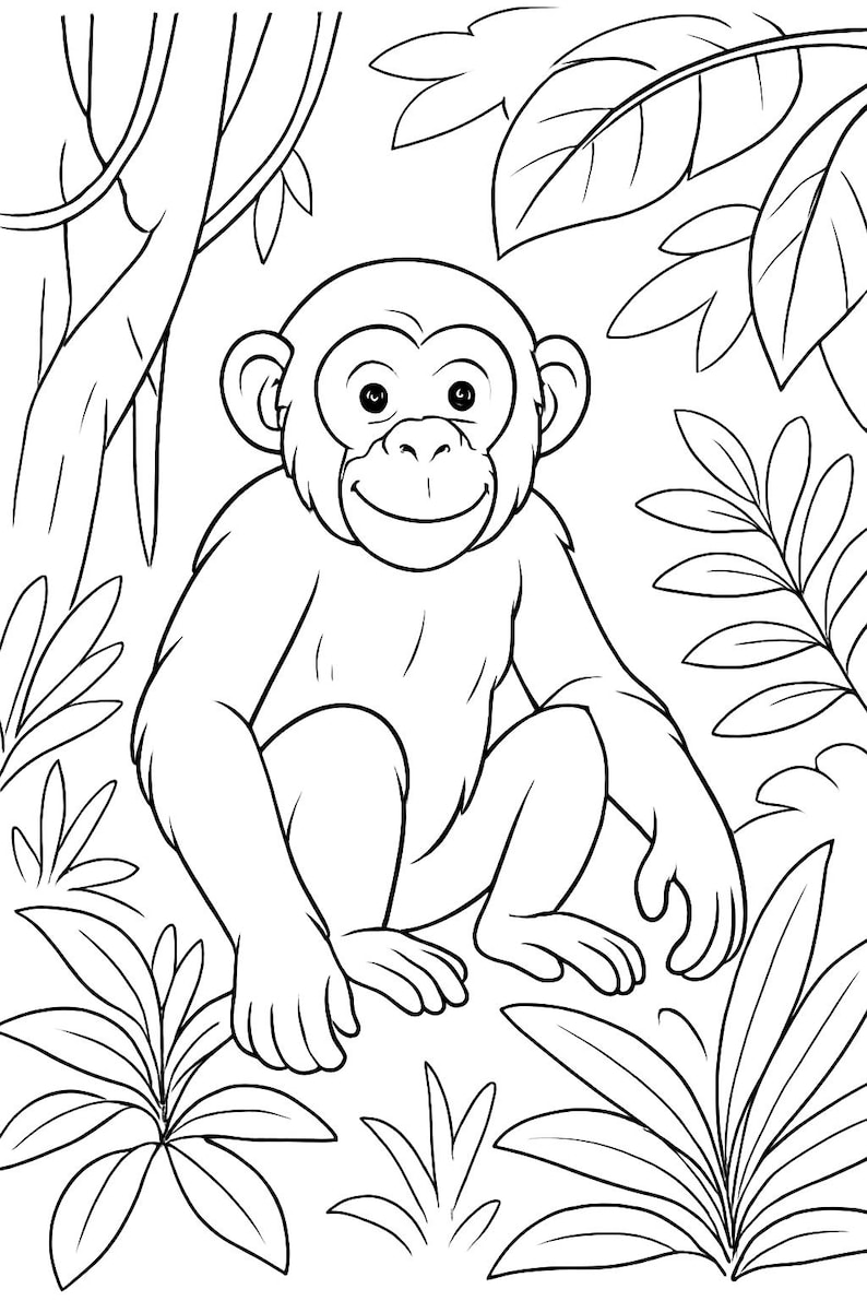 Best Seller Safari and Jungle Animals 35 Coloring Pages Instant ...