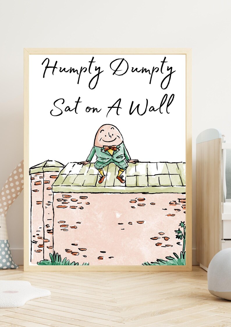 Humpty Dumpty Printable, Humpty Dumpty Nursery Printable Art, Nursery ...