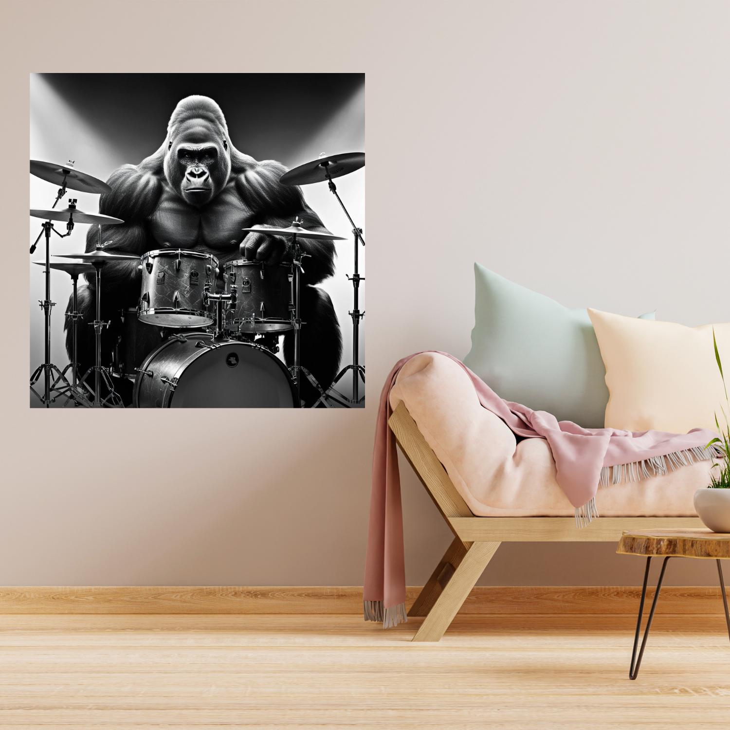 Gorilla Printable Art, Gorilla Living Room Poster, Animal Bathroom ...