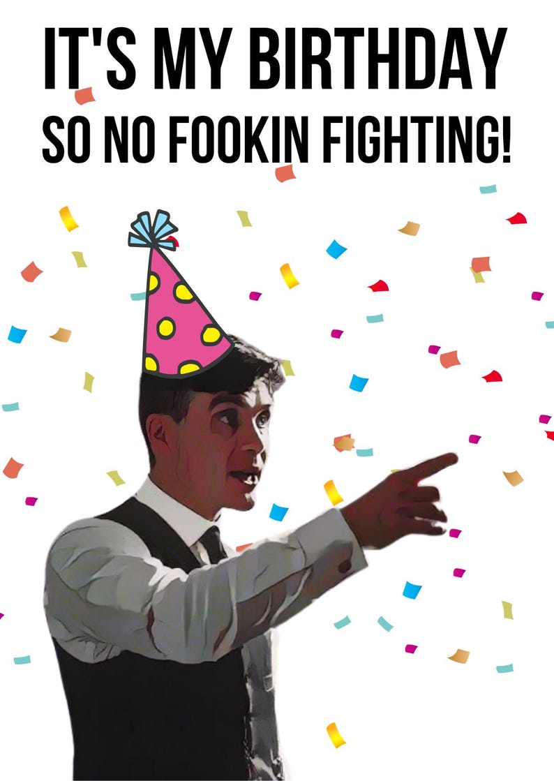 Peaky Blinders Birthday Card, Tommy Shelby Digital Birthday Card ...