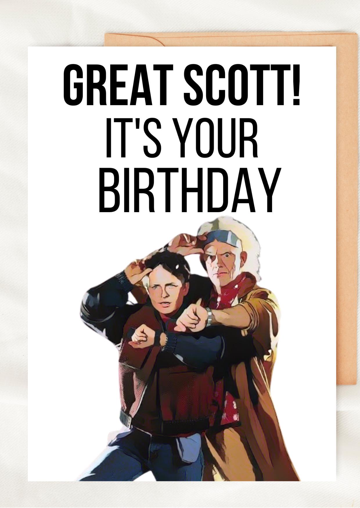 Funny Back to the Future Birthday Card, Back to the Future Printable ...