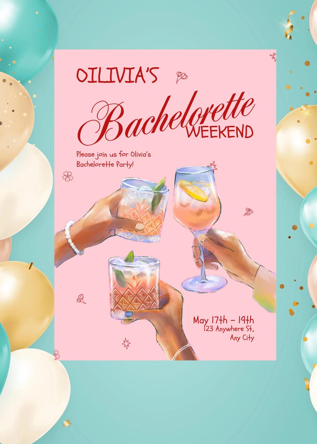 Editable Bachelorette Invitation Template, Bachelorette Invitation ...