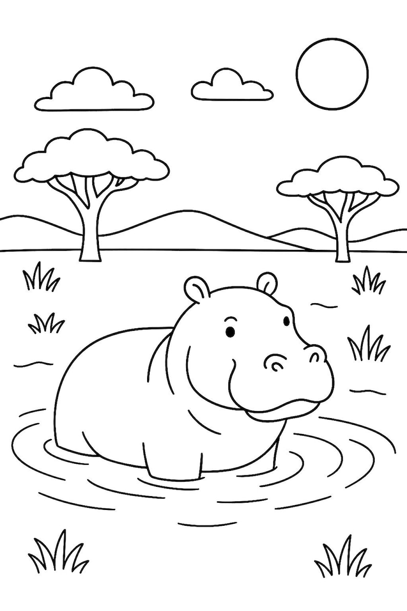 Best Seller Safari and Jungle Animals 35 Coloring Pages Instant ...