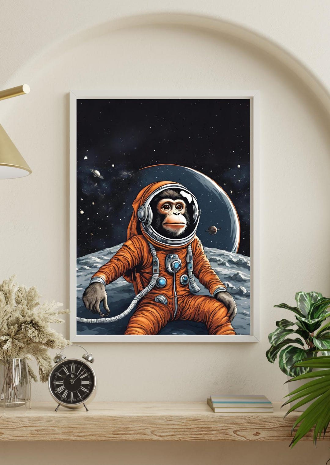 Space Monkey Art Print, Living Room Decor (digital Download) - Etsy