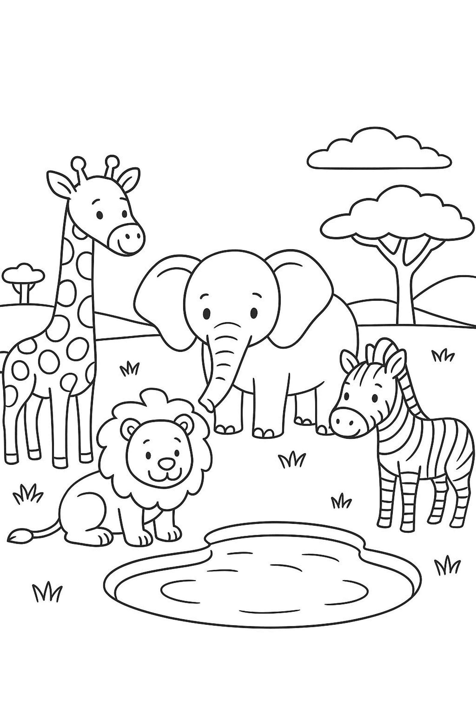 Best Seller Safari and Jungle Animals 35 Coloring Pages Instant ...