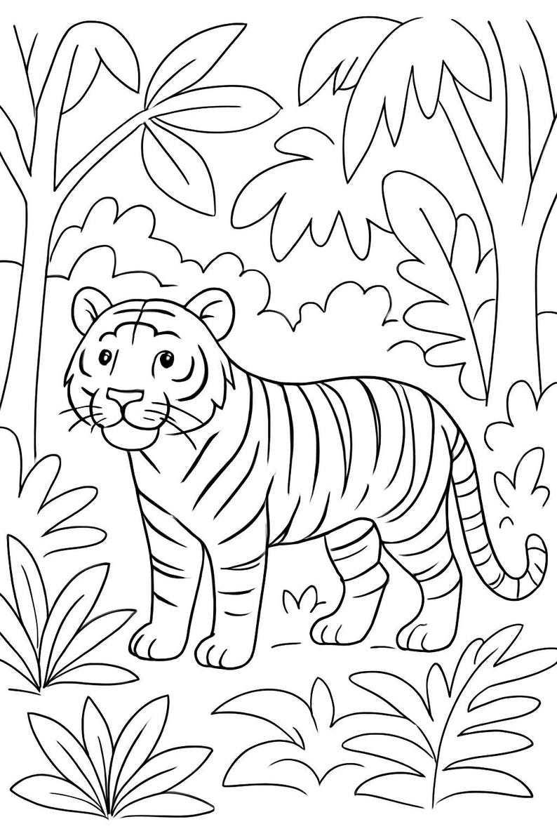 Best Seller Safari and Jungle Animals 35 Coloring Pages Instant ...