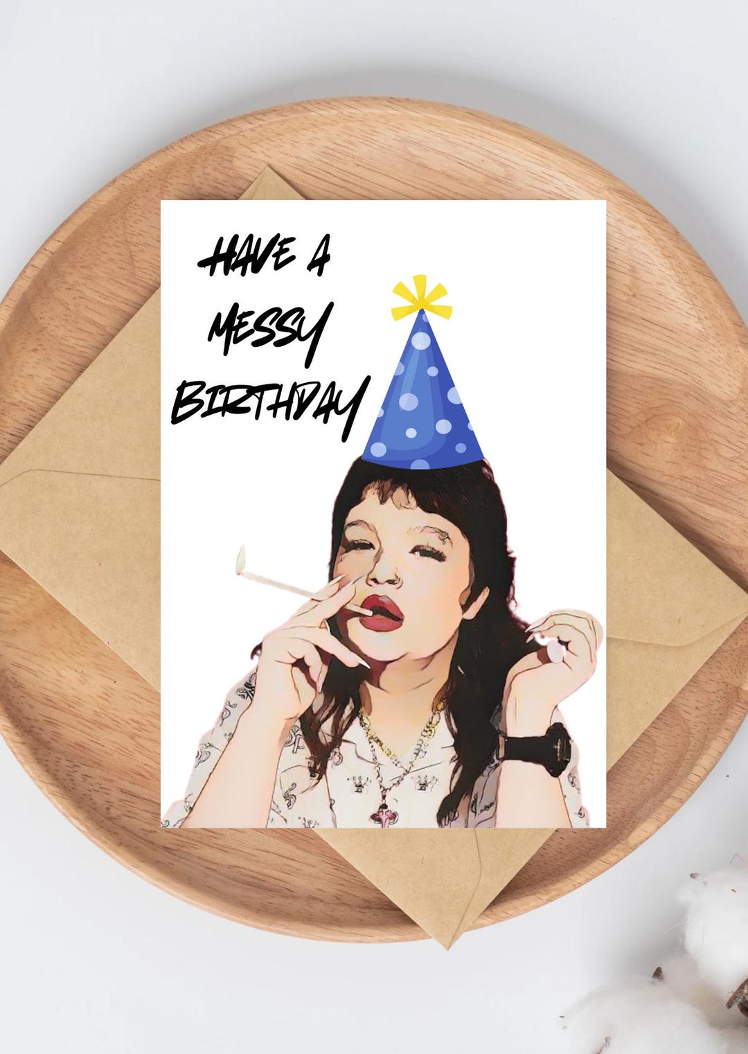 Messy Birthday Card, Funny Printable Birthday Card, Lola Young ...