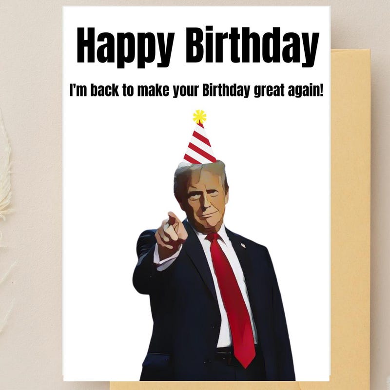 Trump Cartoon Card - Etsy UK