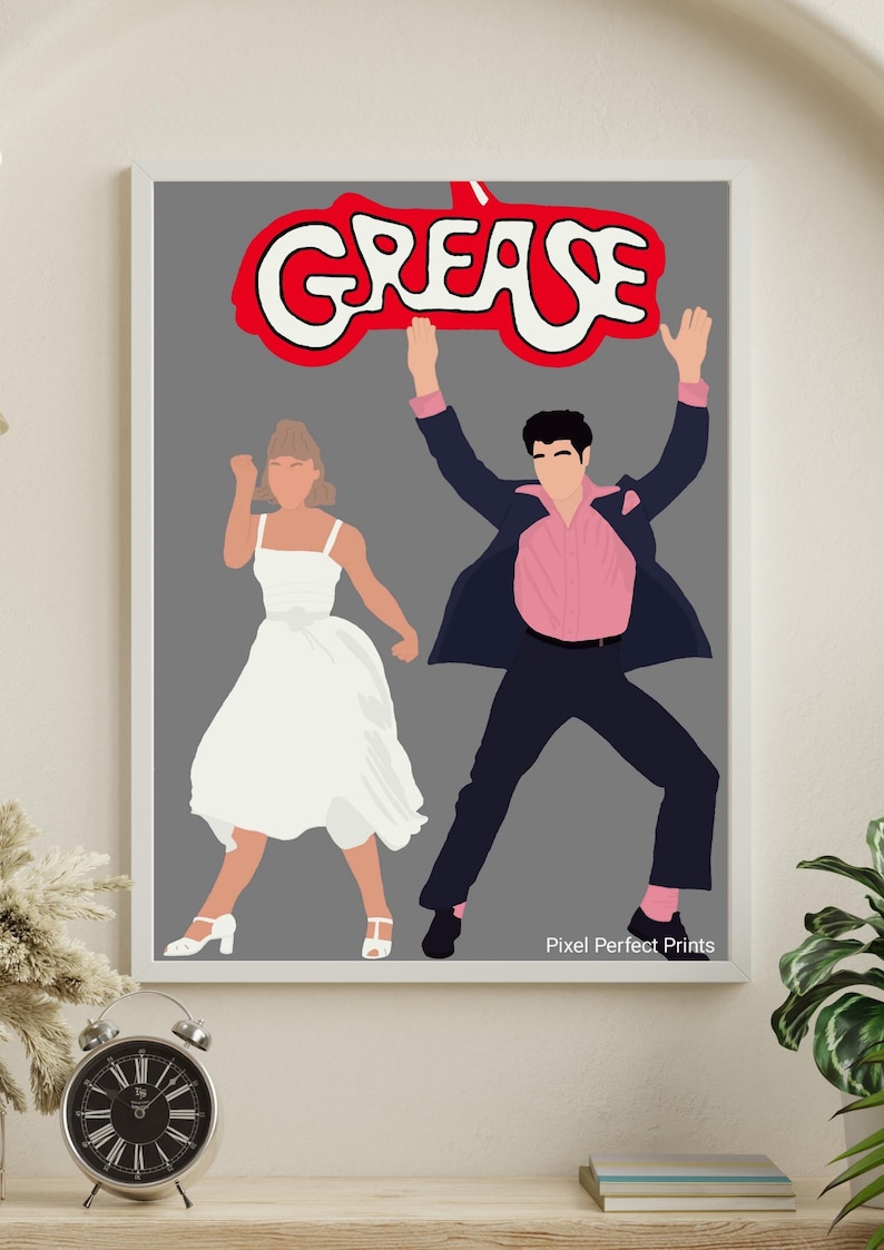 Grease Inspired Wall Art, Wall Art, Gift, Digital Print, Various Sizes ...