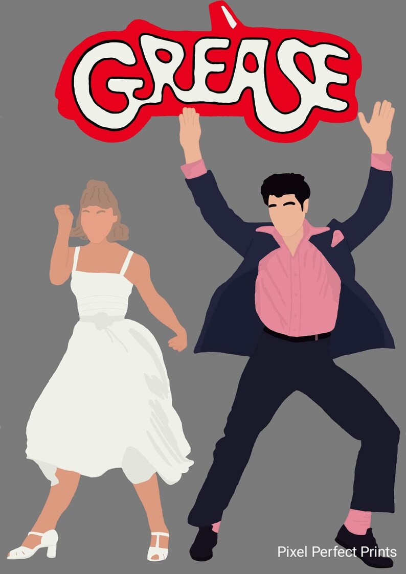Grease Inspired Wall Art, Wall Art, Gift, Digital Print, Various Sizes ...