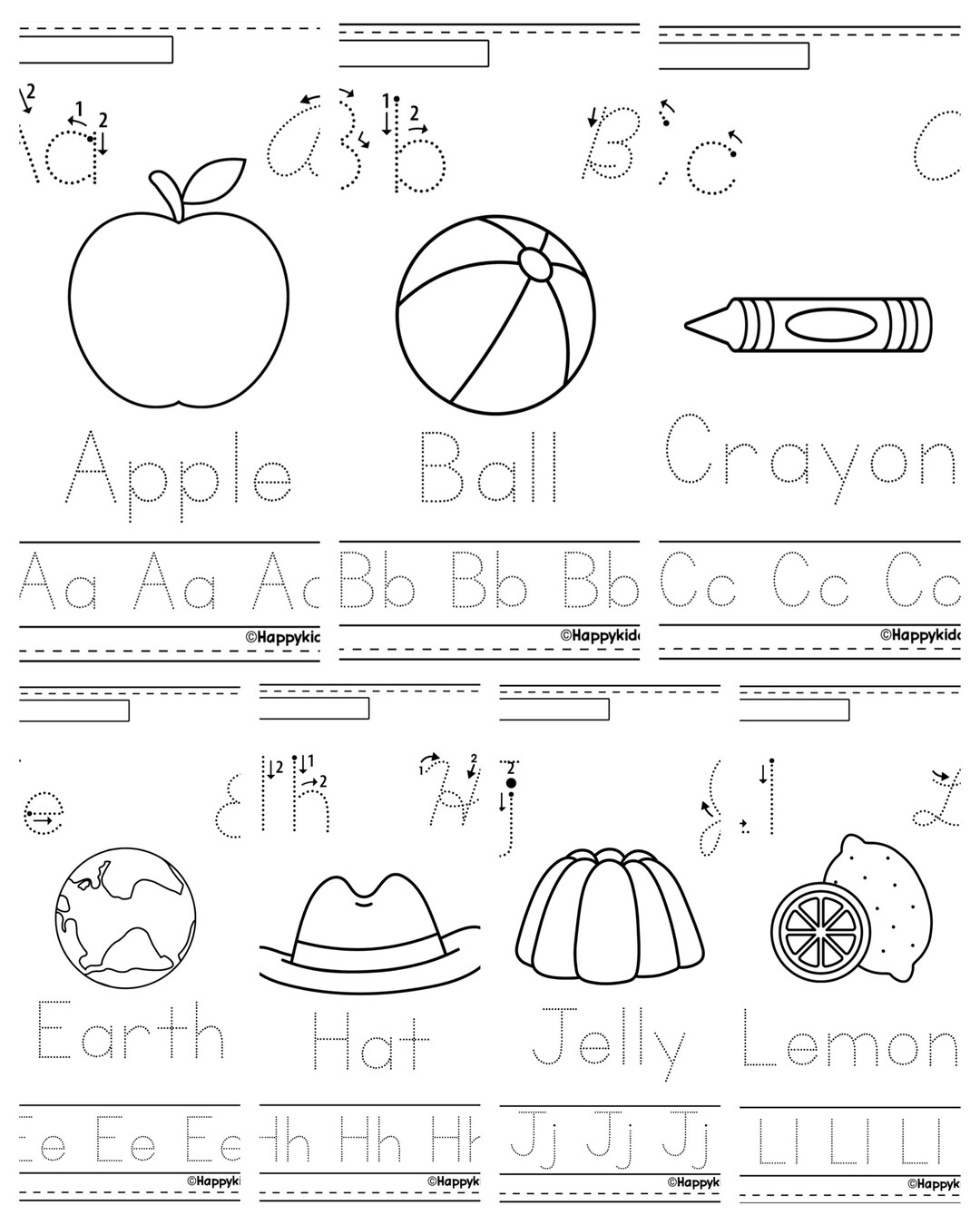 Alphabet Tracing Worksheets for Kids, Printable Letter Tracing Workbook ...