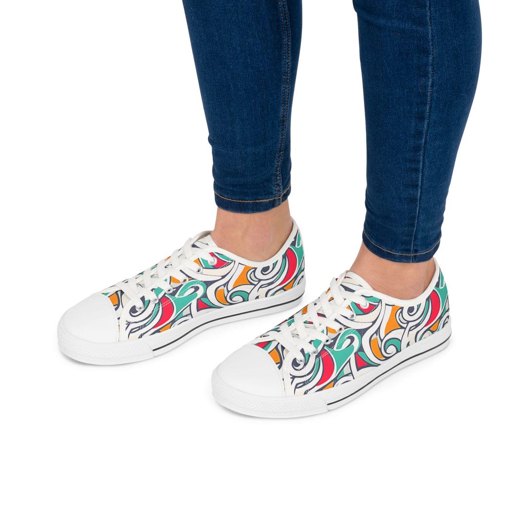 Mauri Style Women's Sneakers, Floral Design, Casual Shoes, Fashion ...