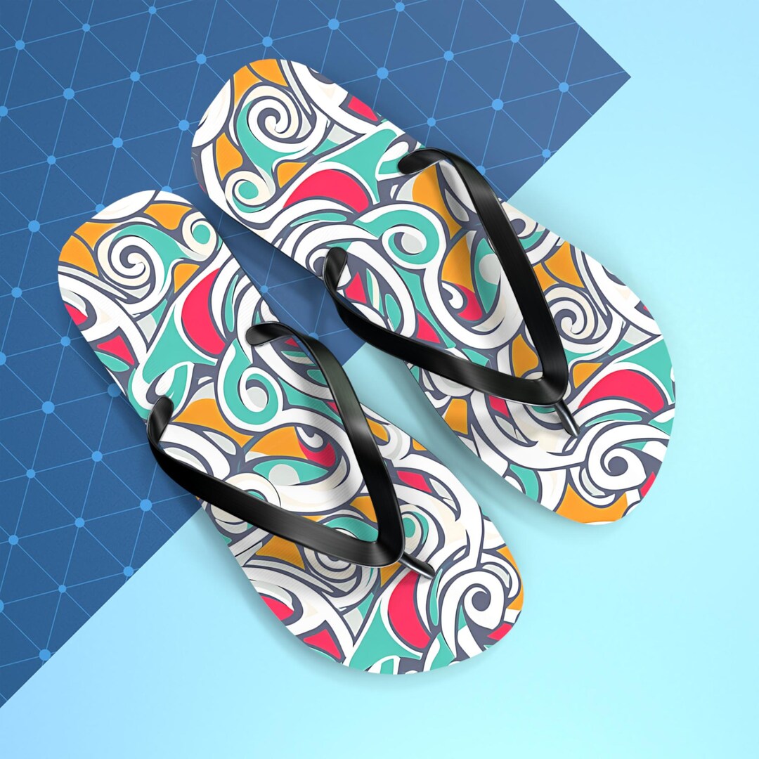 Mauri Style Flip Flops, Tropical Hawaiian Floral Beach Sandals, Summer ...