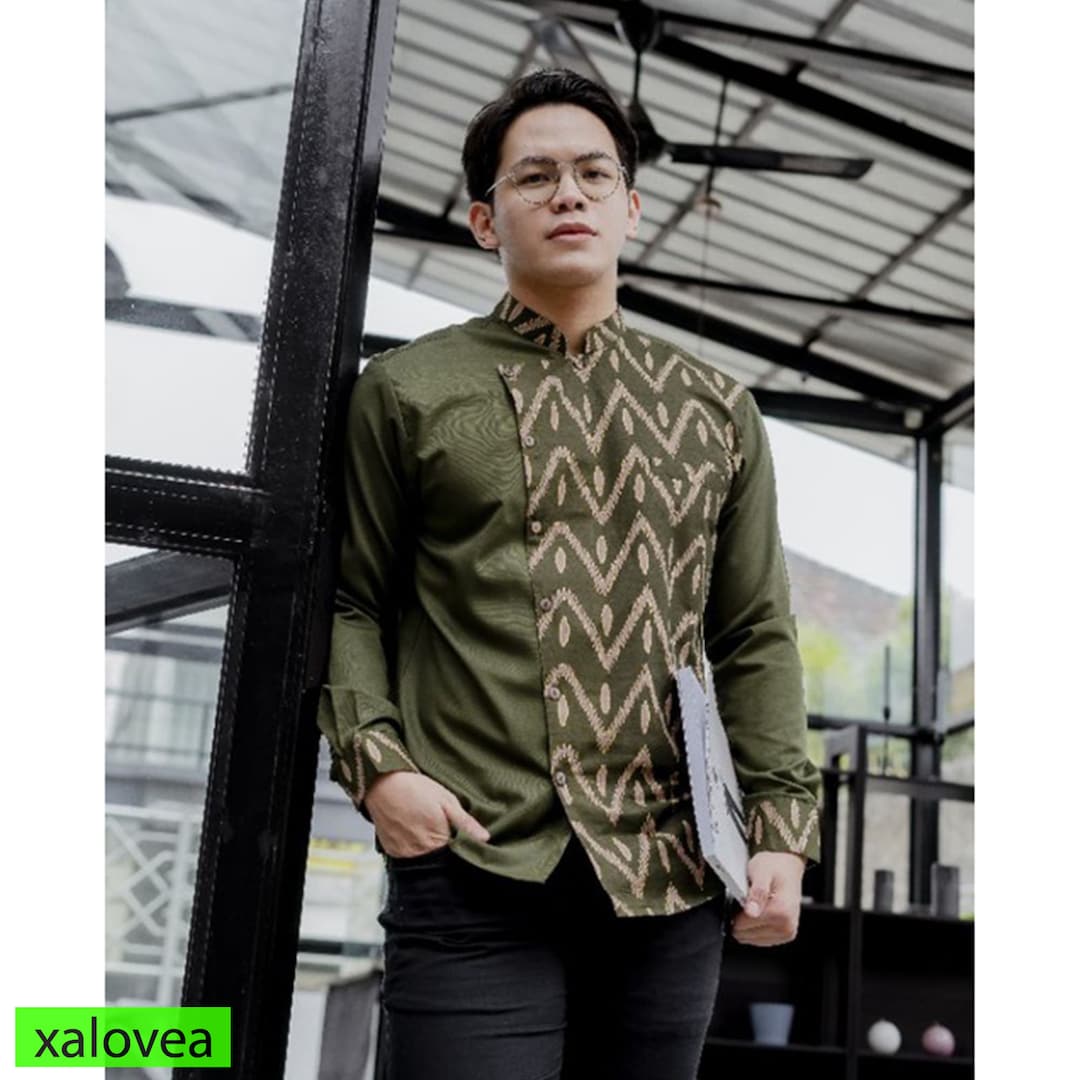 Men's Batik Shirt Kemas Army Stylish and Comfortable,men Batik,batik ...
