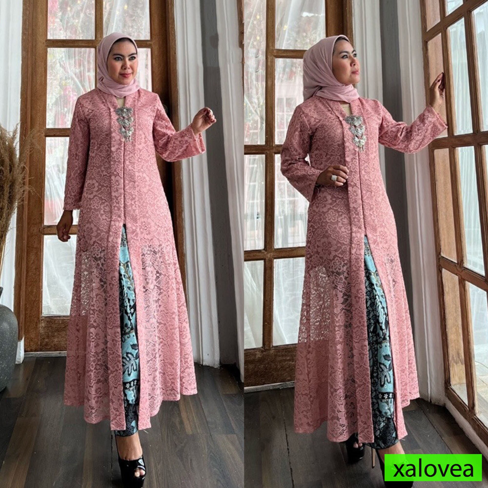 Modern Kebaya Suit With Long Brukat Tunic Party Kebaya,kebaya Dress ...