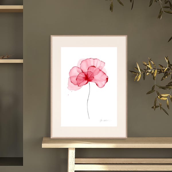 Watercolor Blue Iris Large Scale Flower Art Print, Botanical Wall Art ...