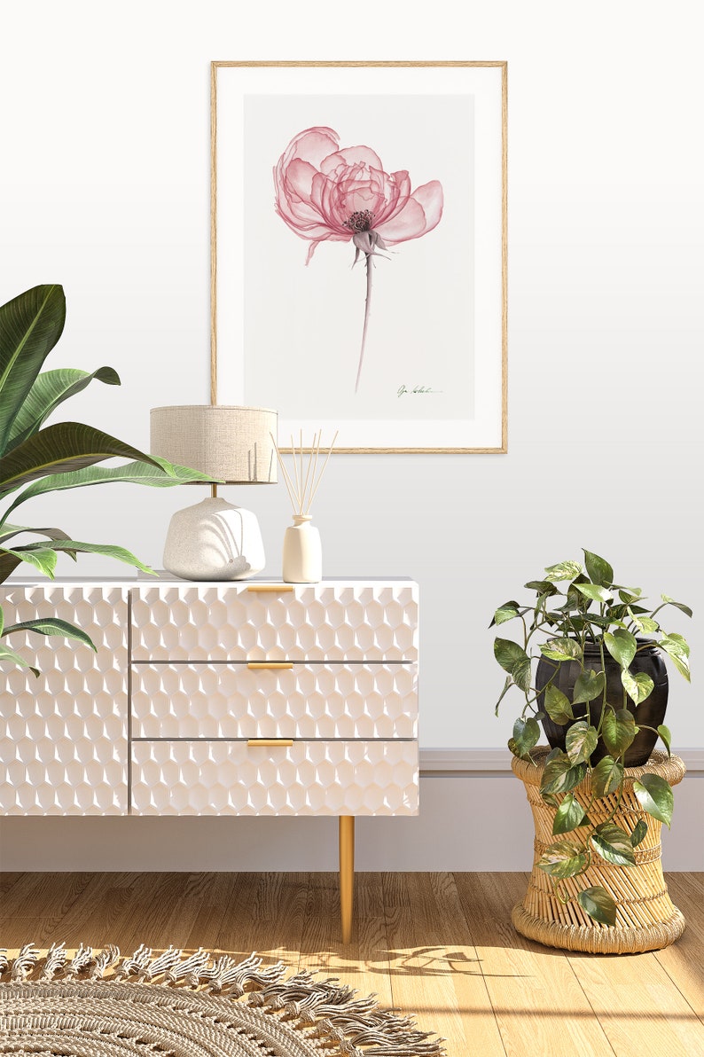 Watercolor Rose Painting, Pink Rose Fine Art Print, Botanical Wall Art ...