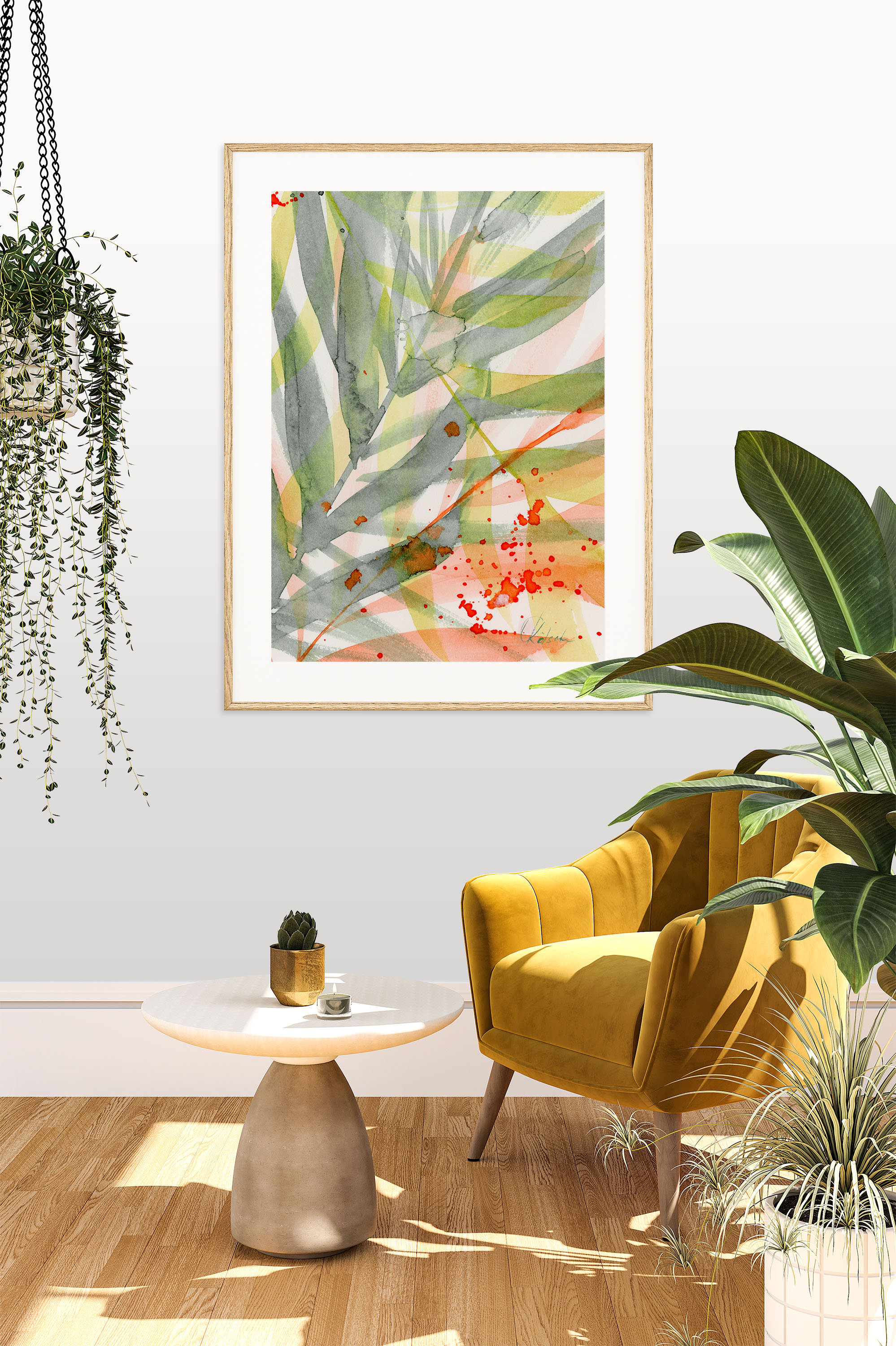 Watercolor Palm Tree Print, Tropical Maximalist Wall Art, California ...
