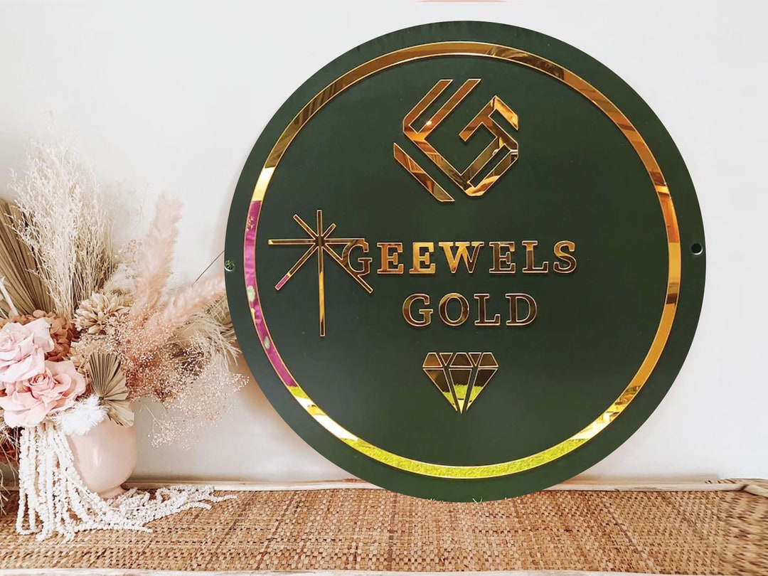 Signo de logotipo de acrílico redondo personalizado / Signo de negocio ...