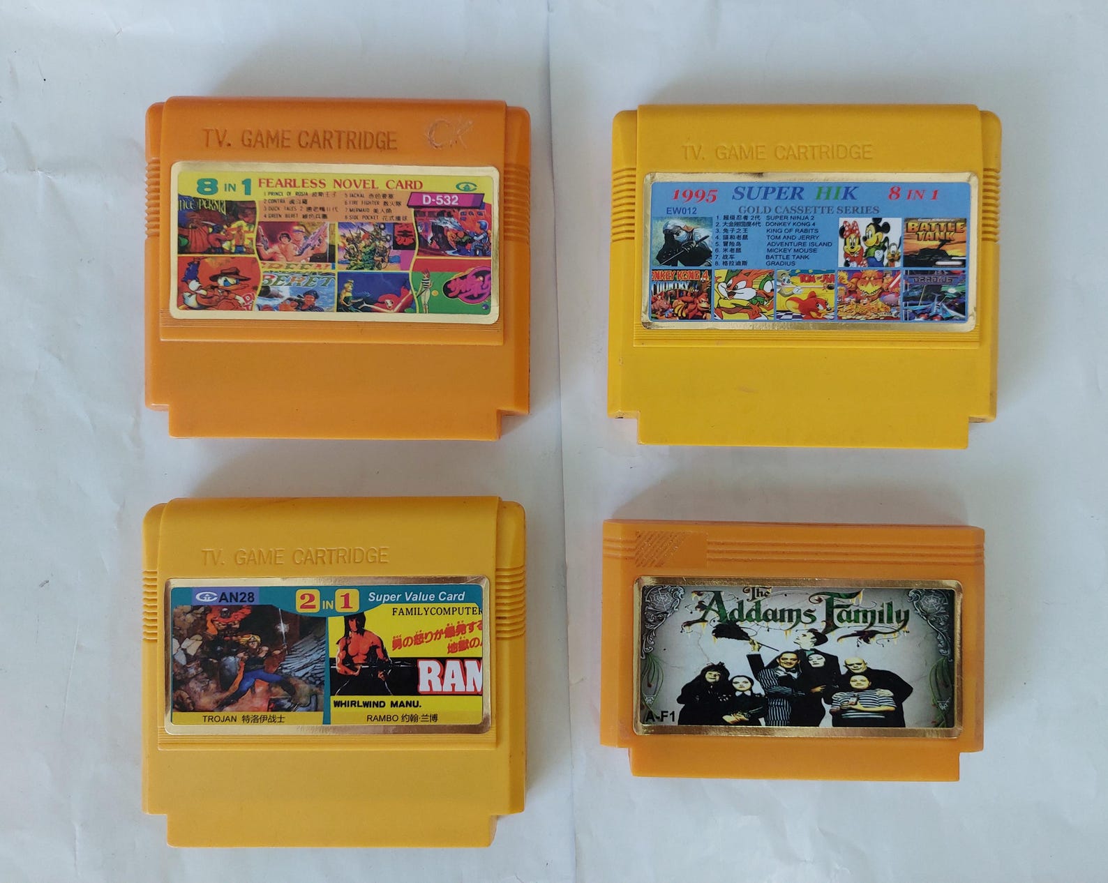 Video Game 8 Bit Cartridges From 90's for Famicom Nes, Dendy Junior ...