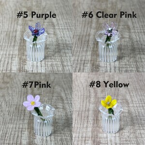 Mini Glass Flower Bouquet – Handmade Figurine Sculpture, Elegant Table ...