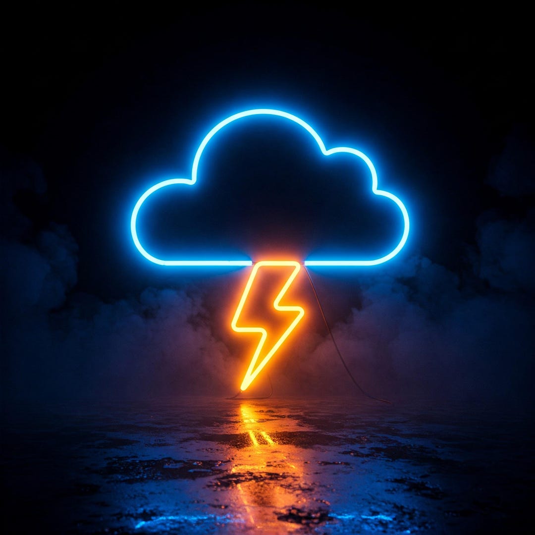 Lightning Cloud Neon Sign, Thunder LED Sign, Neon Storm Cloud Light ...
