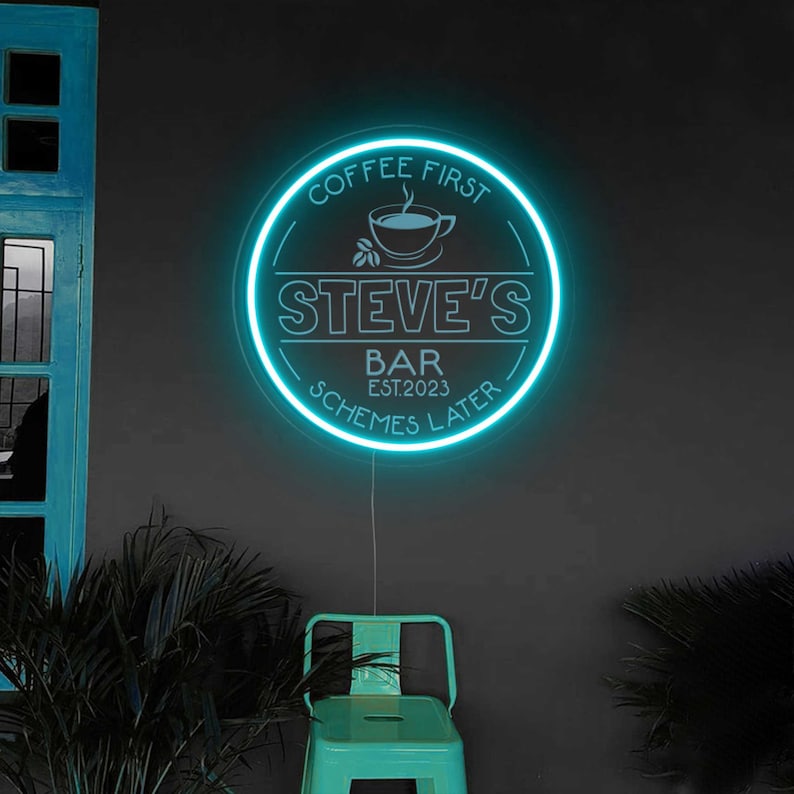 Coffee Neon Sign, Custom Name Coffee Sign, Coffee Bar Sign, Coffee LED ...