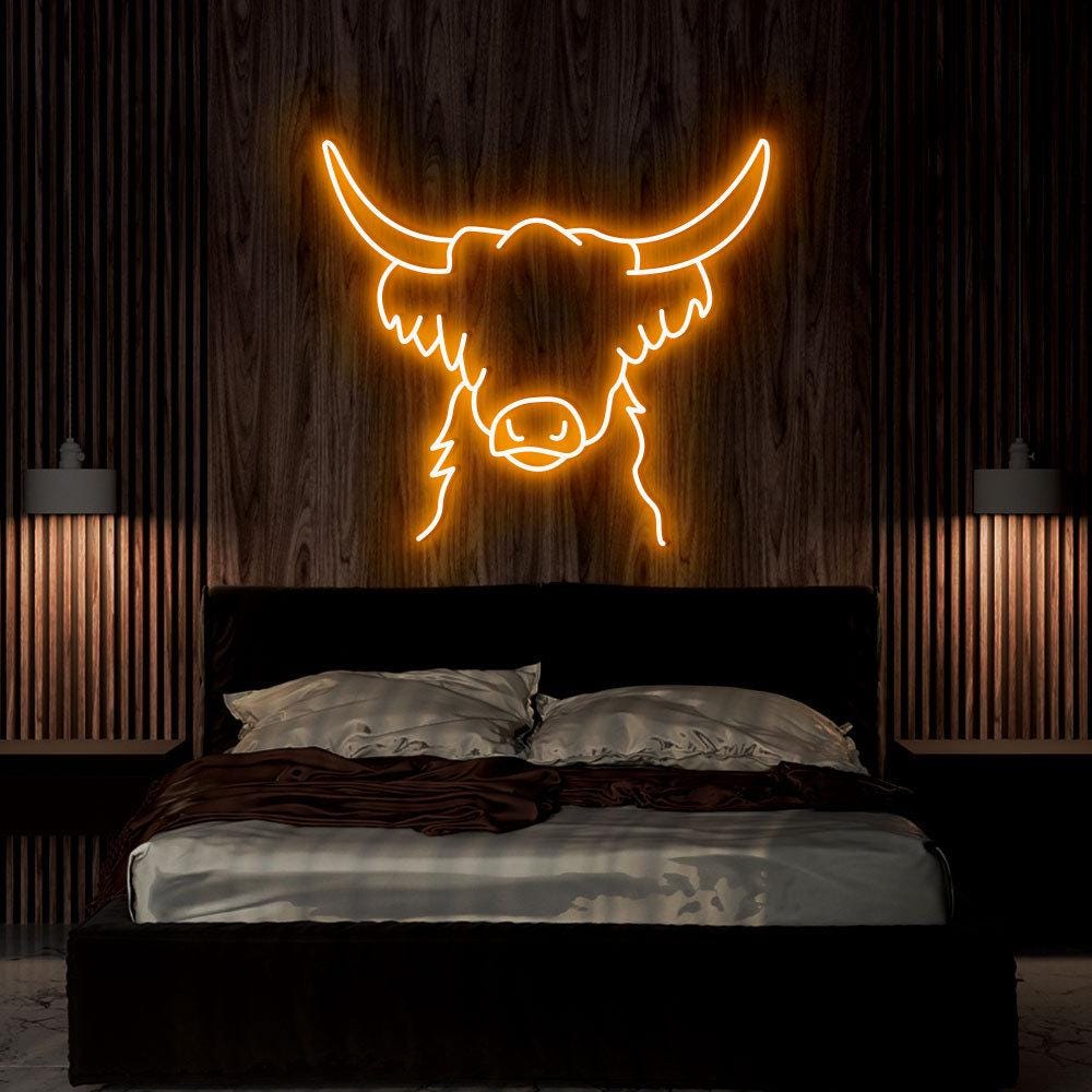 Highland Cow Neon Sign, Farm Animal LED Light, Highland Cow Wall Art ...