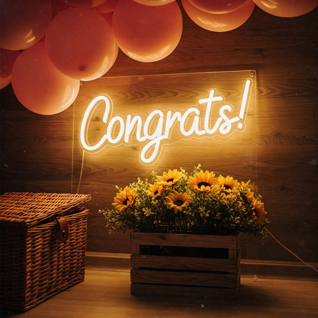 Congrats Neon Sign, Congrats LED Neon Sign, Congrats LED Light for ...