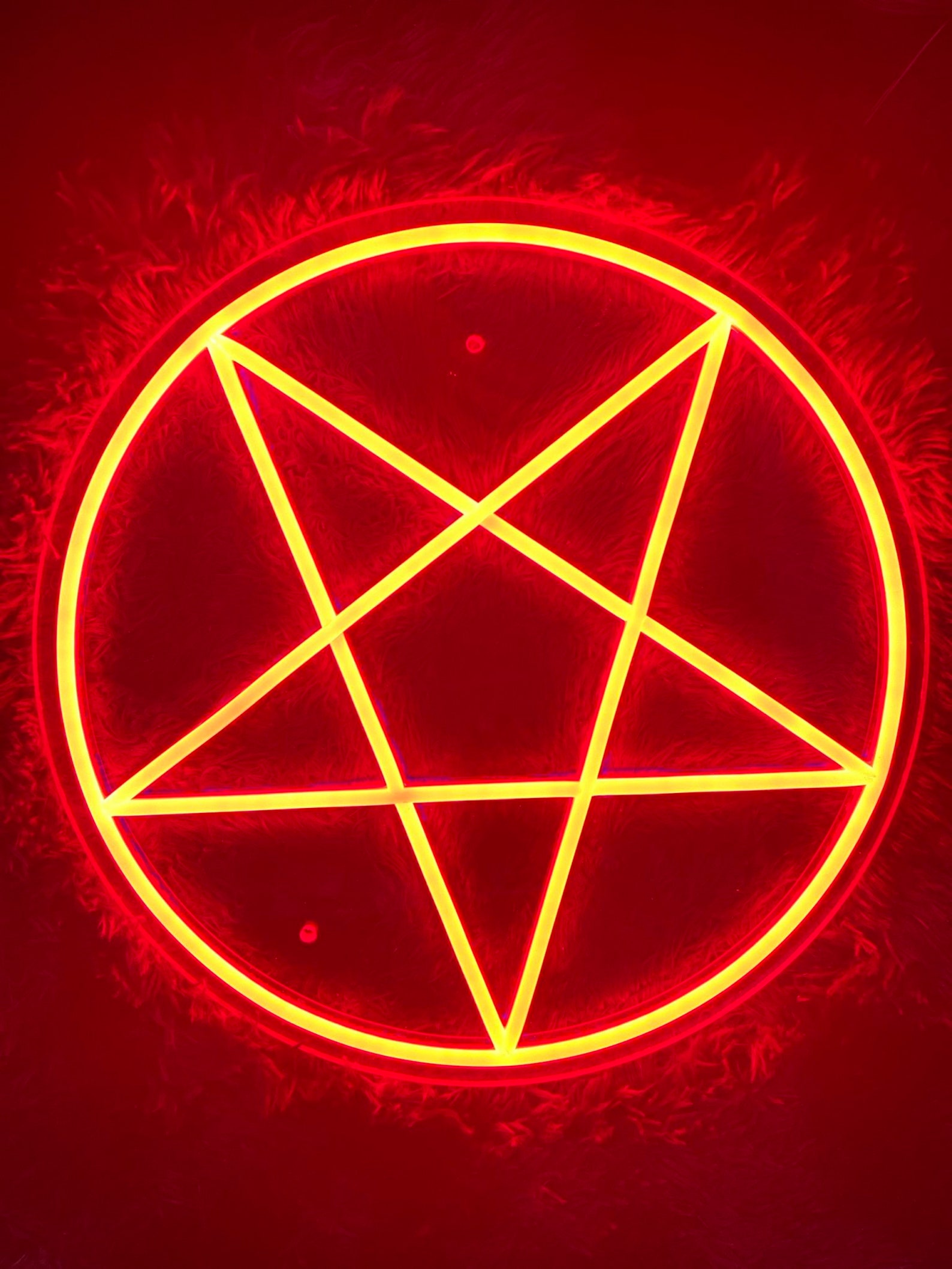 Pentagram Neon Sign, Inverted Pentacle Neon Sign, Inverted Star Satanic ...
