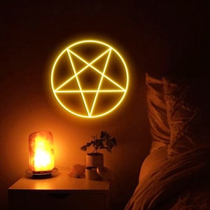 Pentagram Neon Sign, Inverted Pentacle Neon Sign, Inverted Star Satanic ...