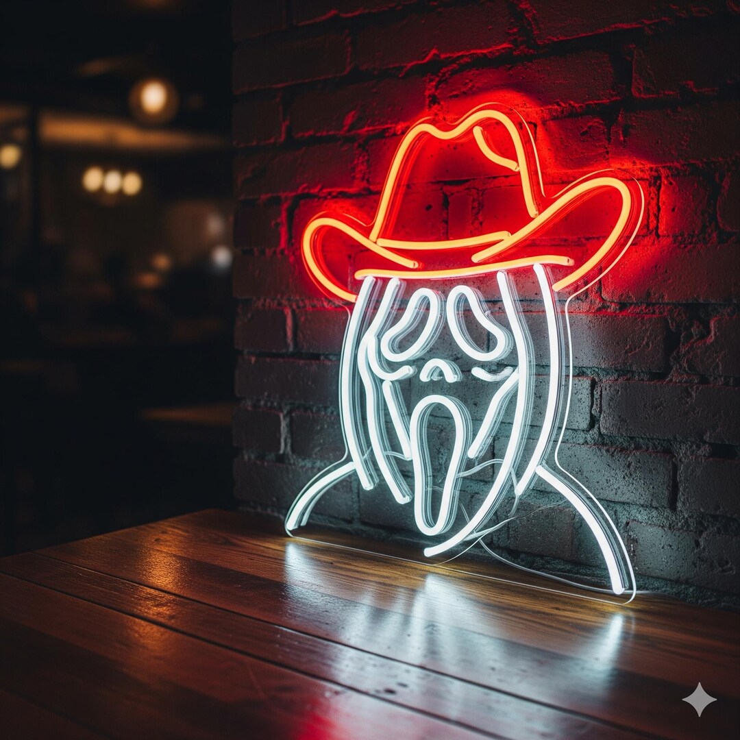 Scream Ghostface Neon Sign, Scream Neon Sign, Ghostface Neon Sign ...