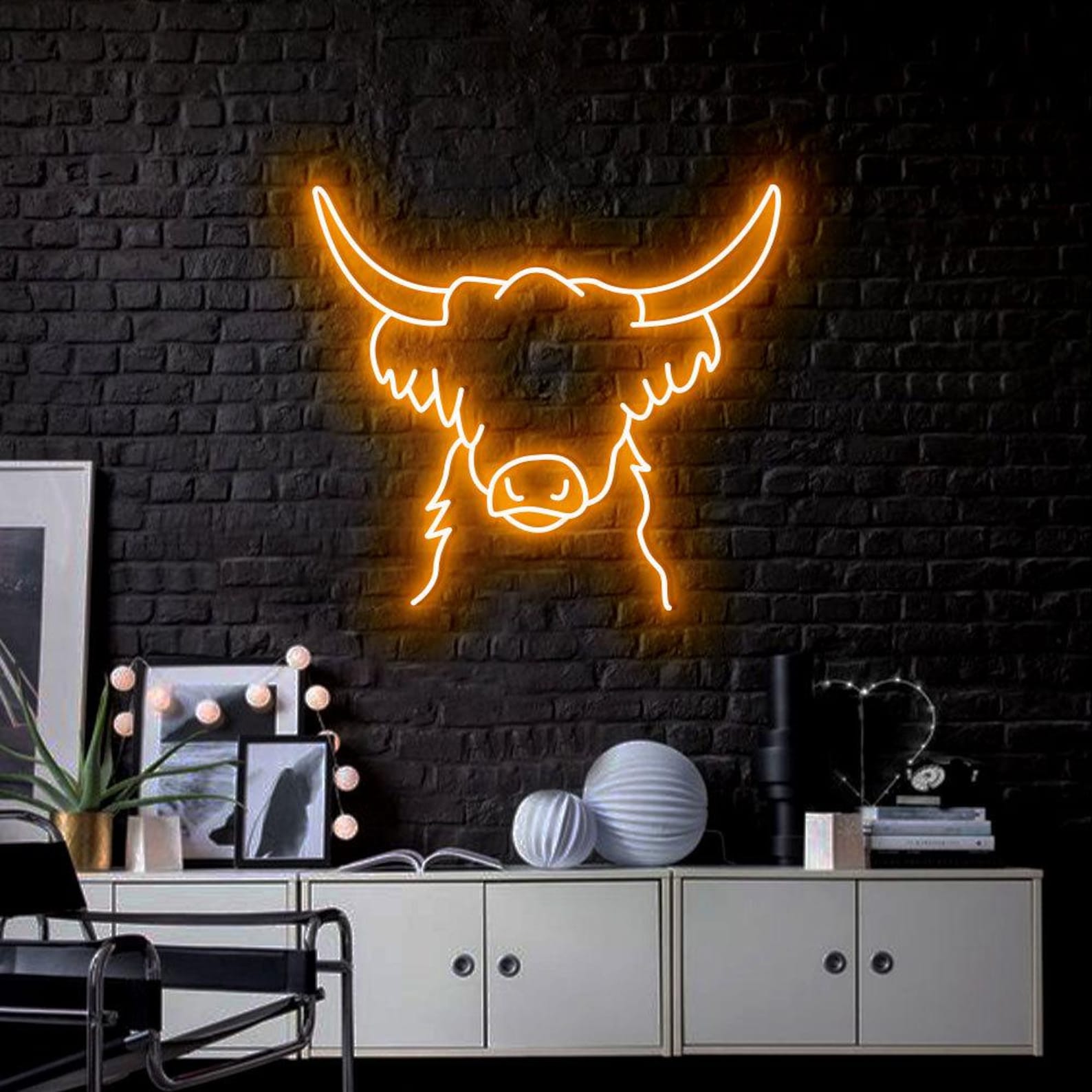 Highland Cow Neon Sign, Farm Animal LED Light, Highland Cow Wall Art ...