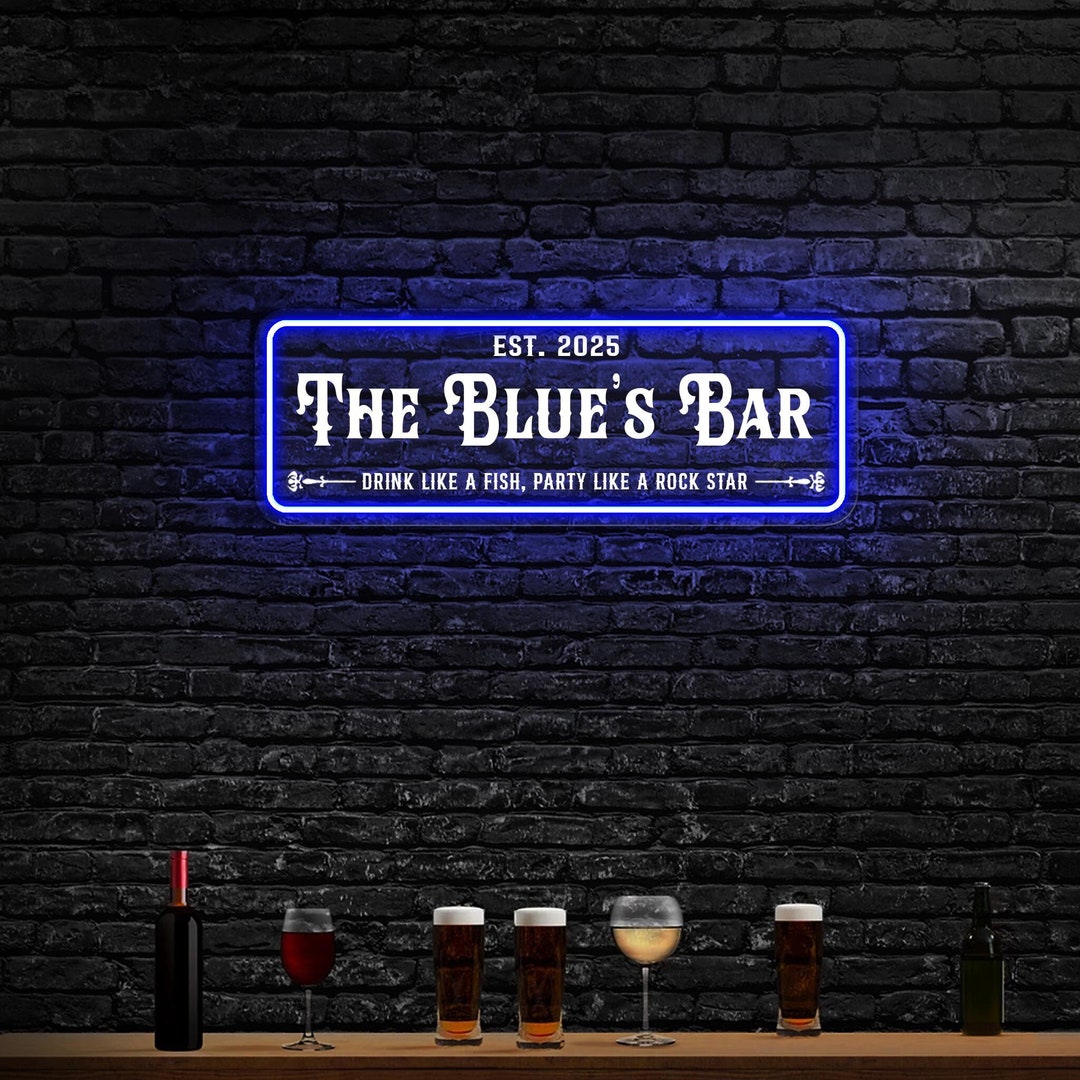 Custom Bar Neon Sign, LED Bar Sign, Neon Bar Sign LED Light, Vintage ...