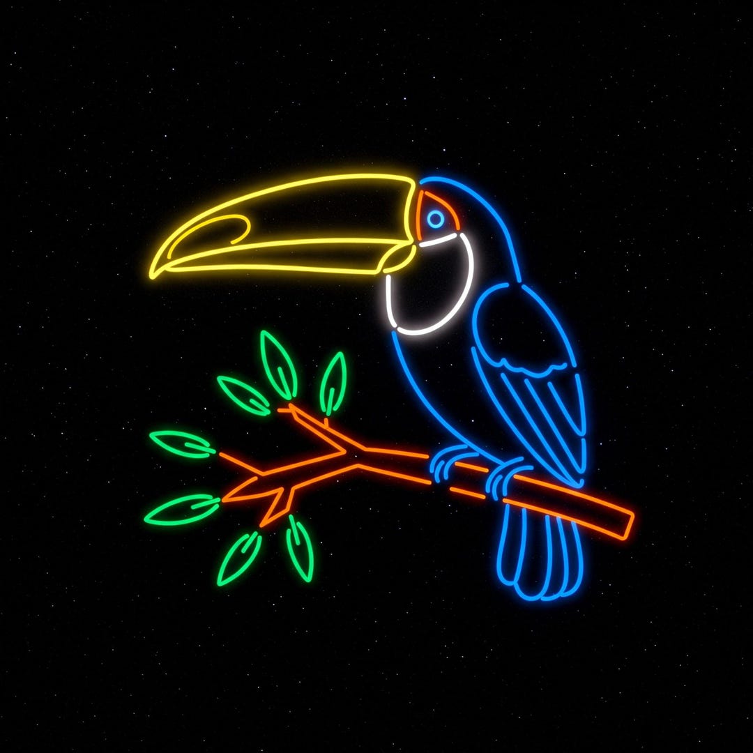 Toucan Neon Sign, Exotic Toucan Neon Light, Jungle Theme Toucan LED ...
