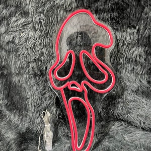 Scream Ghostface Neon Sign, Scream Neon Sign, Ghostface Neon Sign ...
