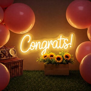 Congrats Neon Sign, Congrats LED Neon Sign, Congrats LED Light for ...