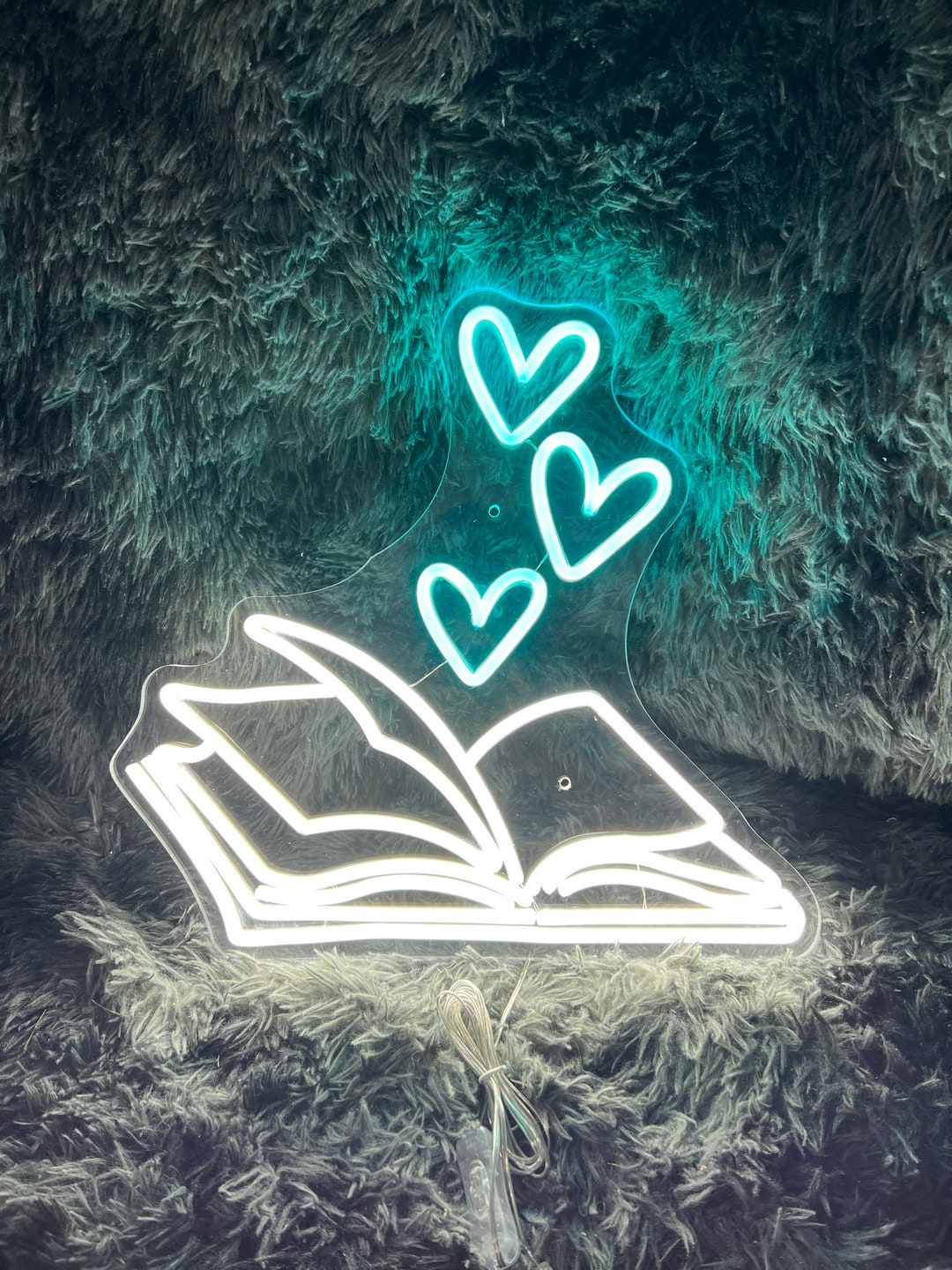 Book Neon Sign, Reading Book Neon LED Light, Library Neon Sign, Reading ...