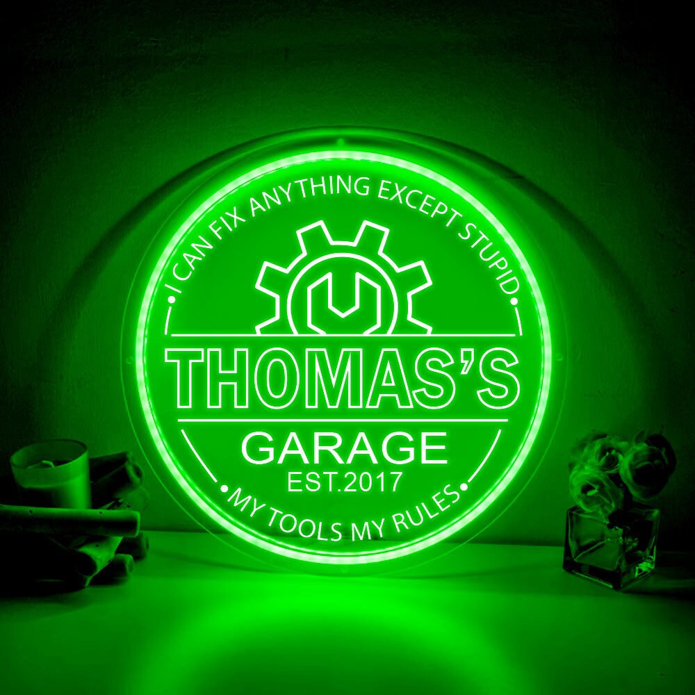 Garage Neon Sign, Custom Name Garage Sign, Car Sign for Garage, Neon ...