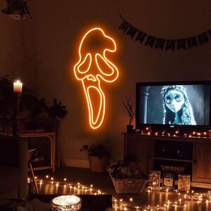 Scream Ghostface Neon Sign, Scream Neon Sign, Ghostface Neon Sign ...