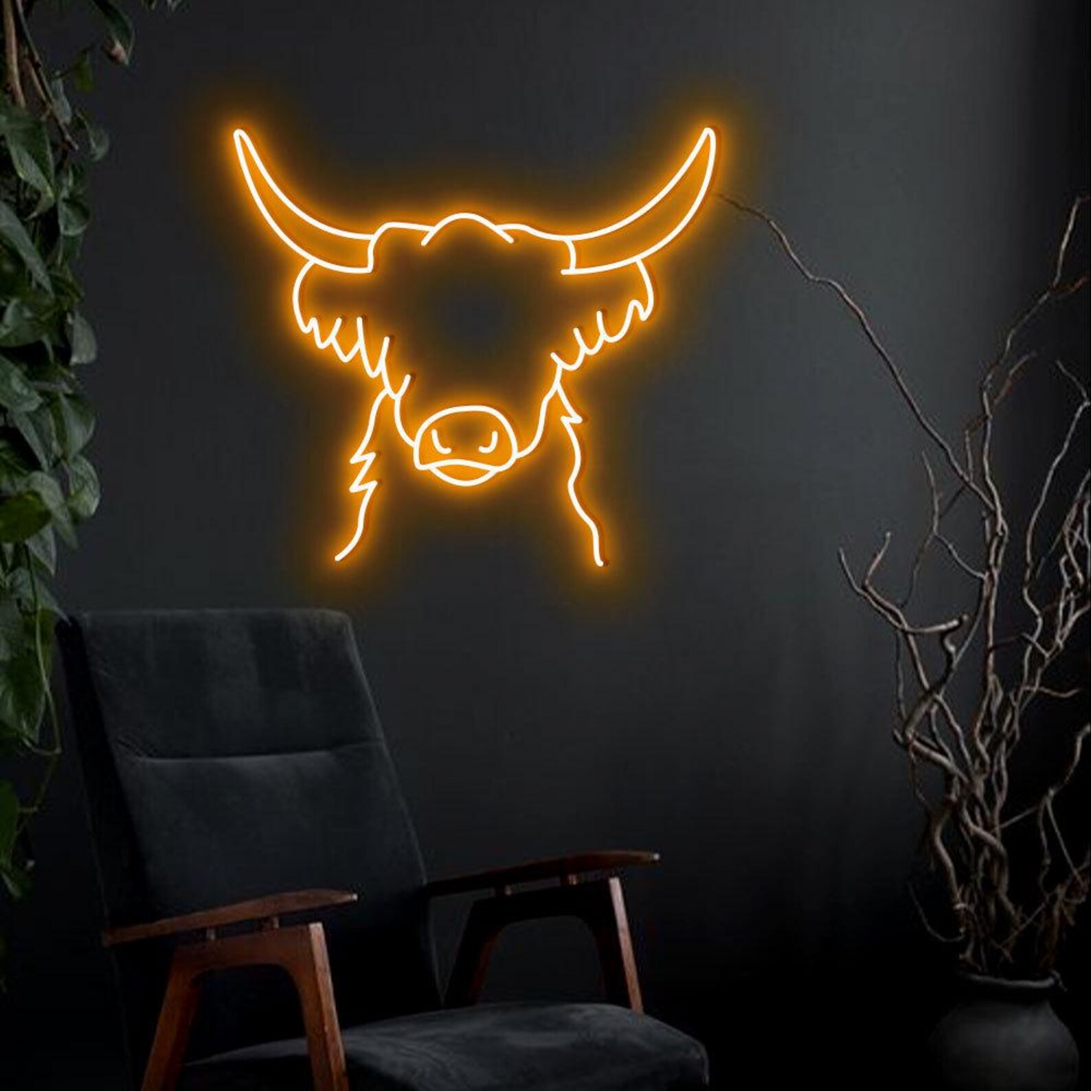 Highland Cow Neon Sign, Farm Animal LED Light, Highland Cow Wall Art ...