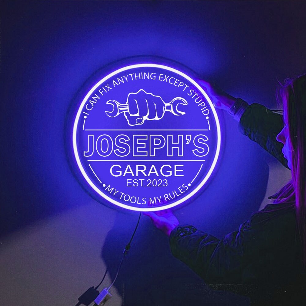Garage Neon Sign, Custom Name Garage Sign, Car Sign for Garage, Neon ...