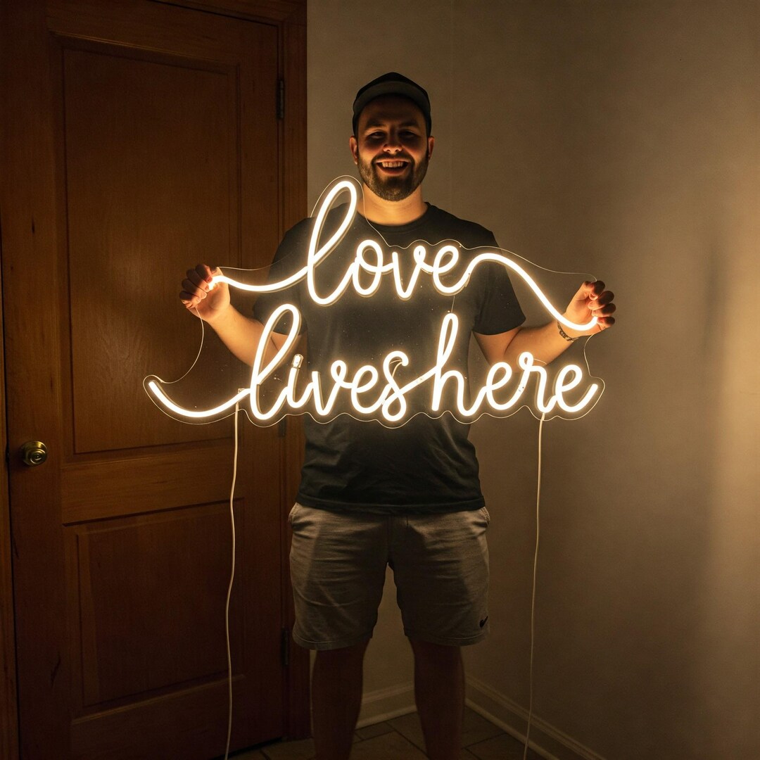 Custom Love Neon Sign, Romantic LED Wall Decor, Cozy Home Wall Decor ...