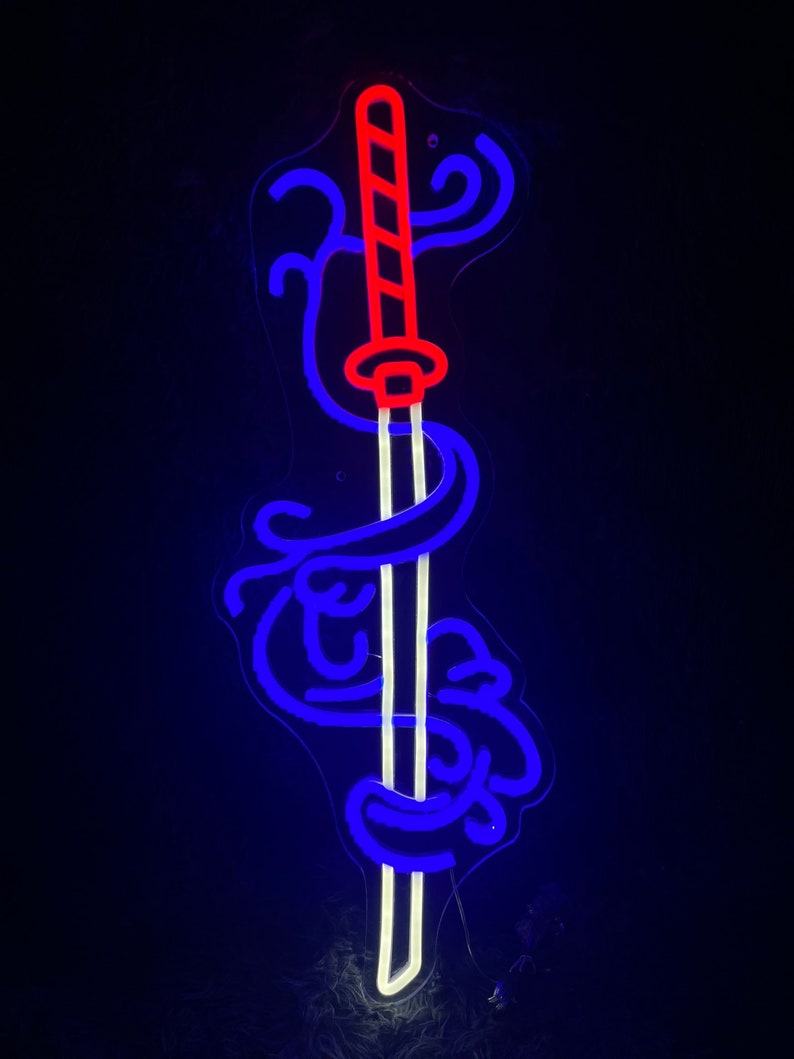 Sword Neon Sign, Japanese Neon Sign, Sword LED Light Sign, Kid Room LED ...