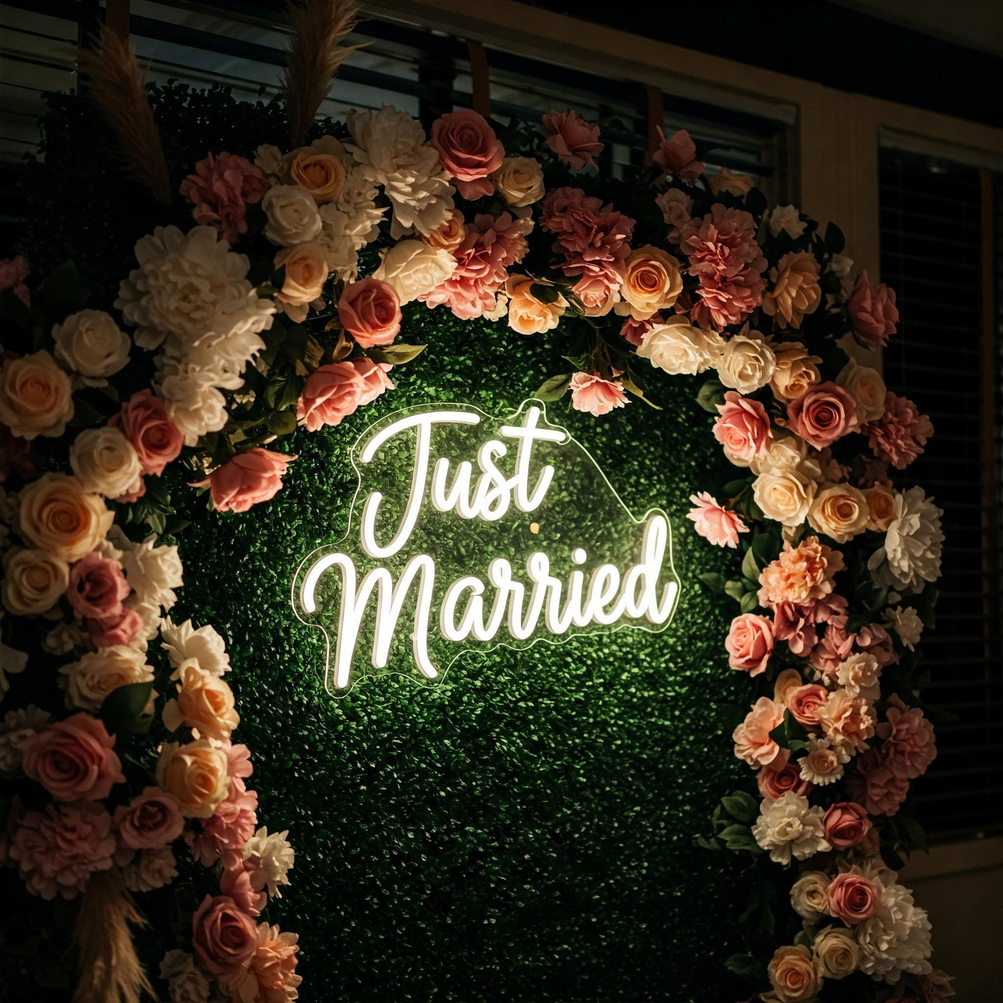 Custom Wedding Neon Sign, Just Married Neon Sign, Wedding LED Light ...