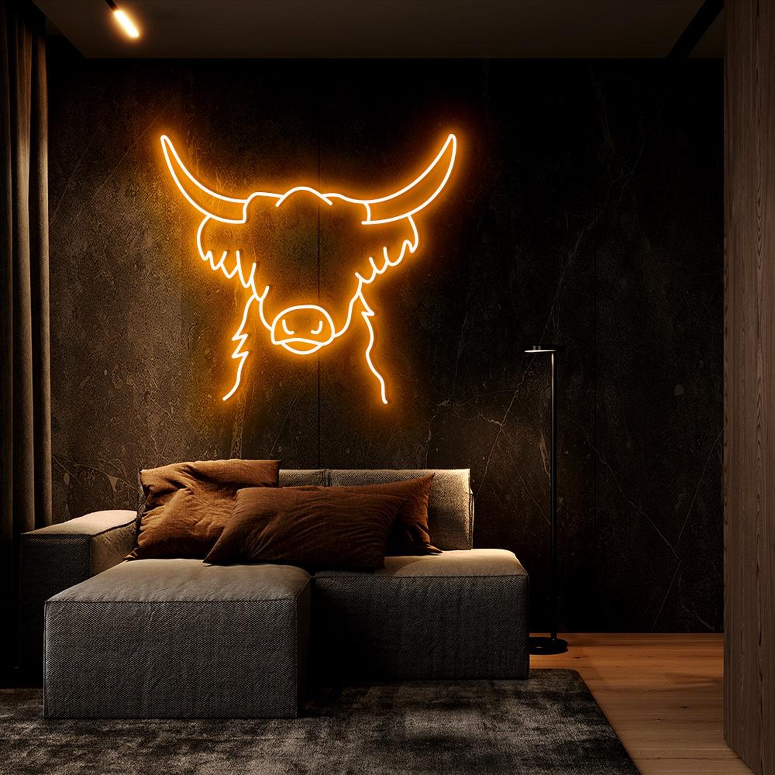 Highland Cow Neon Sign, Farm Animal LED Light, Highland Cow Wall Art ...