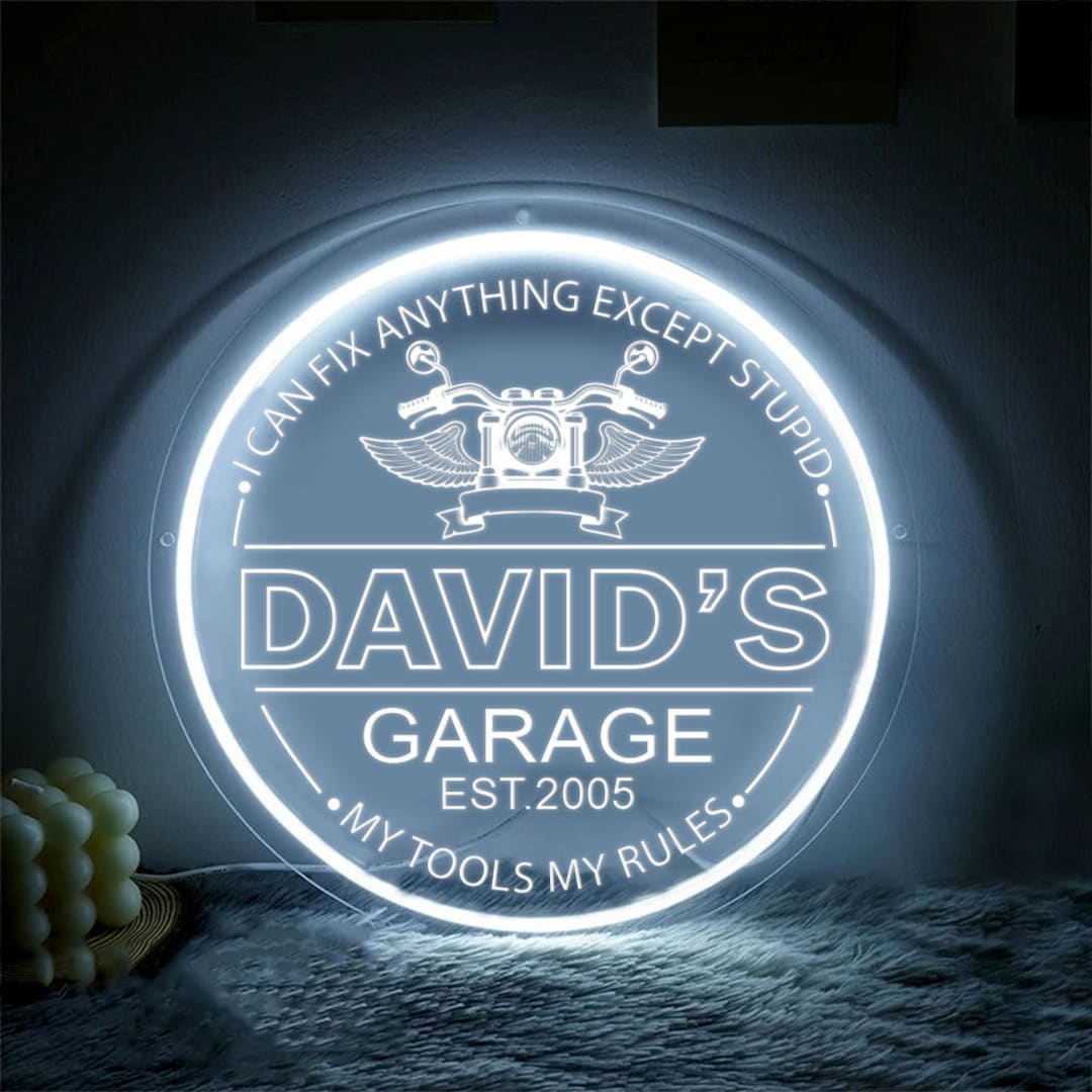 Garage Neon Sign, Custom Name Garage Sign, Car Sign for Garage, Neon ...