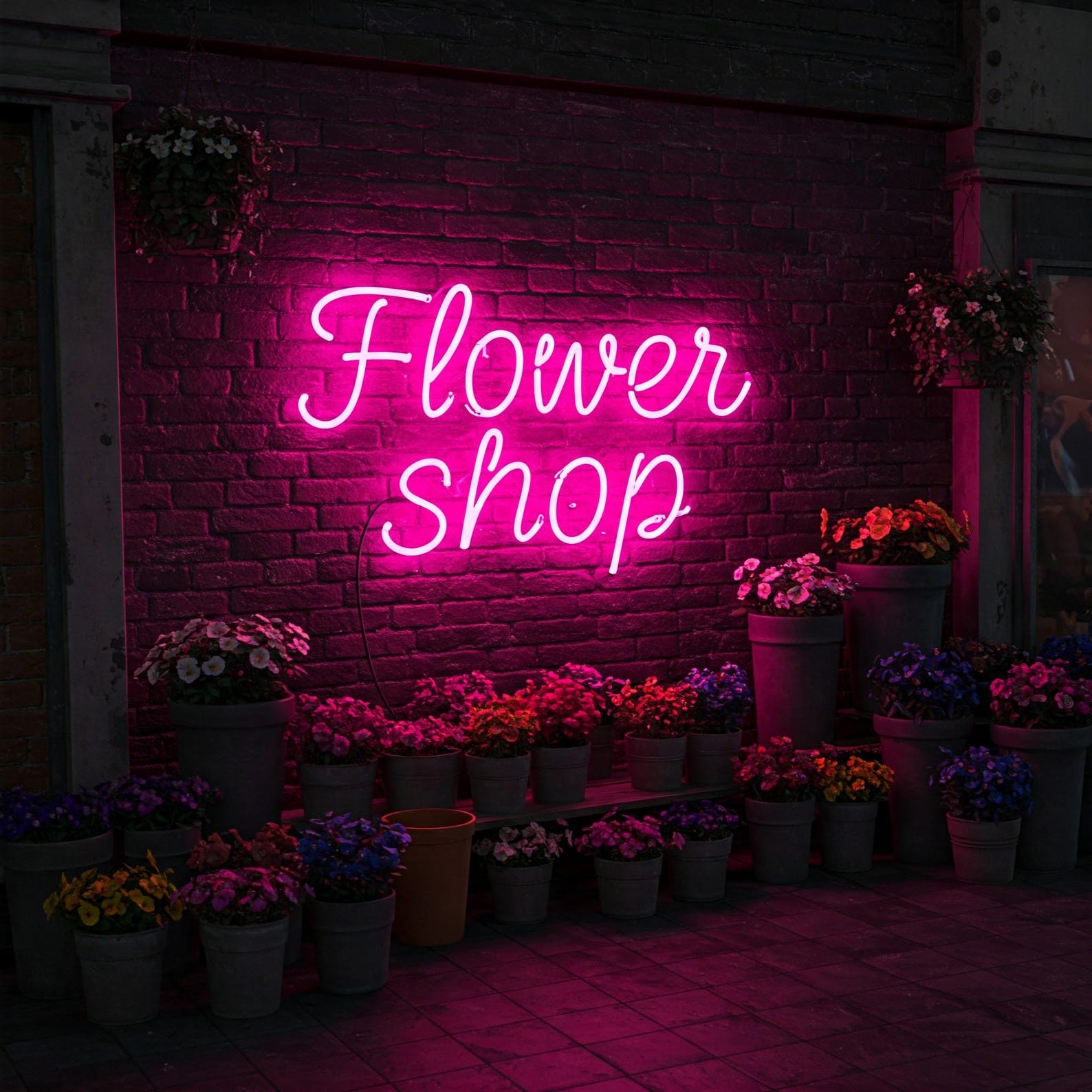 Custom LED Flower Shop Sign, LED Storefront Light for Business, Florist ...