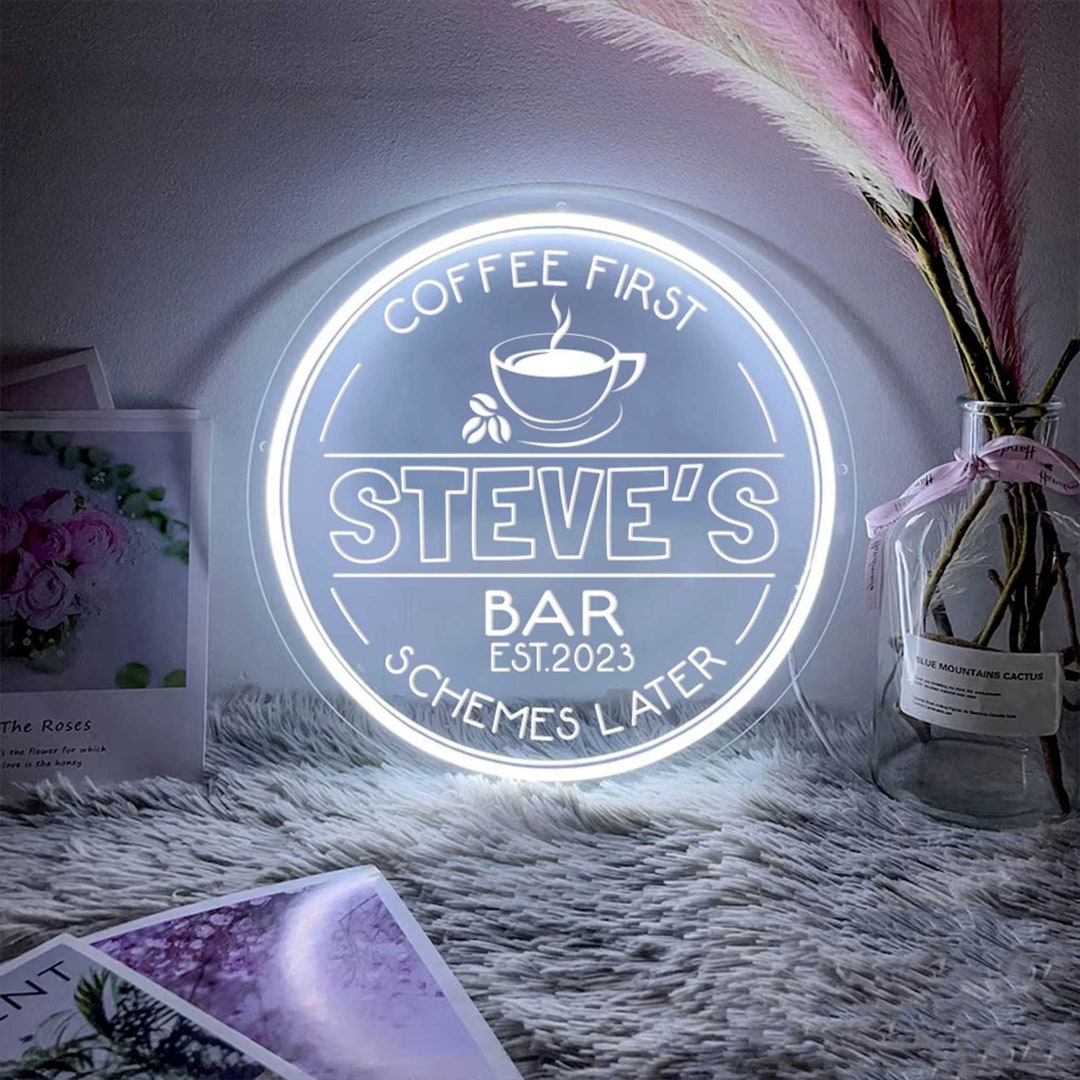 Coffee Neon Sign, Custom Name Coffee Sign, Coffee Bar Sign, Coffee LED ...
